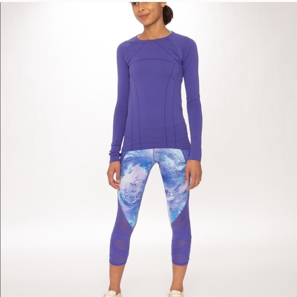 Ivivva | Bottoms | Ivivva Purple Fold On Tight Crop Mesh Leggings ...